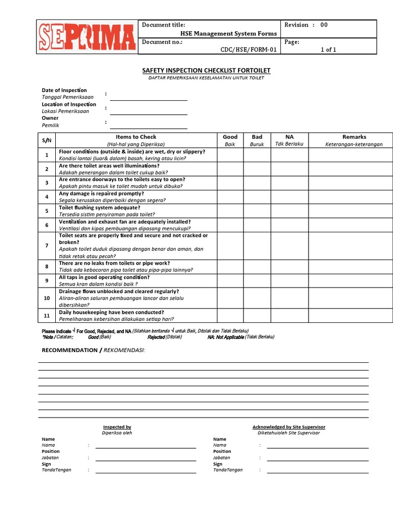 Toilet Inspection | PDF