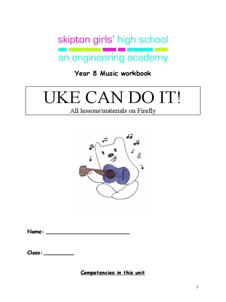 Year 8 Music Workbook: Ukulele Unit | PDF | Singing | Chord (Music)