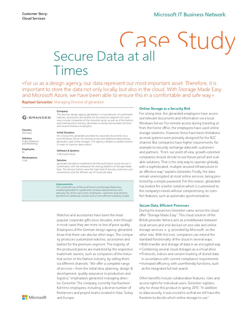 Secure Data at All Times: Case Study | Download Free PDF | Cloud ...