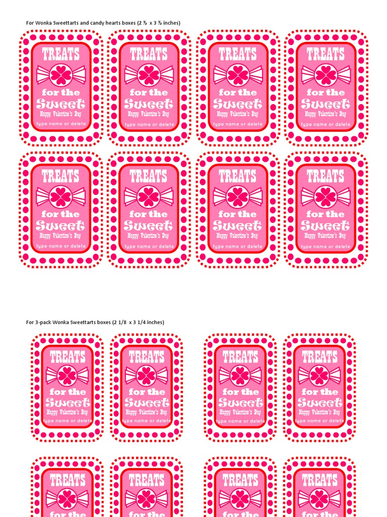 Valentine Candy Heart Labels - Free Printable - AestheticNest | PDF