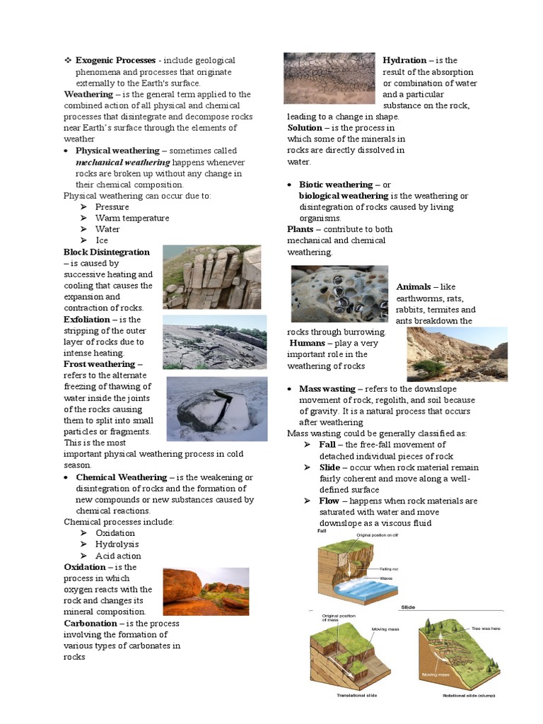 Science Handout | PDF | Weathering | Fault (Geology)