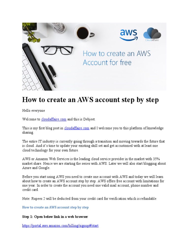 Create AWS Account Step-by-Step Guide | PDF