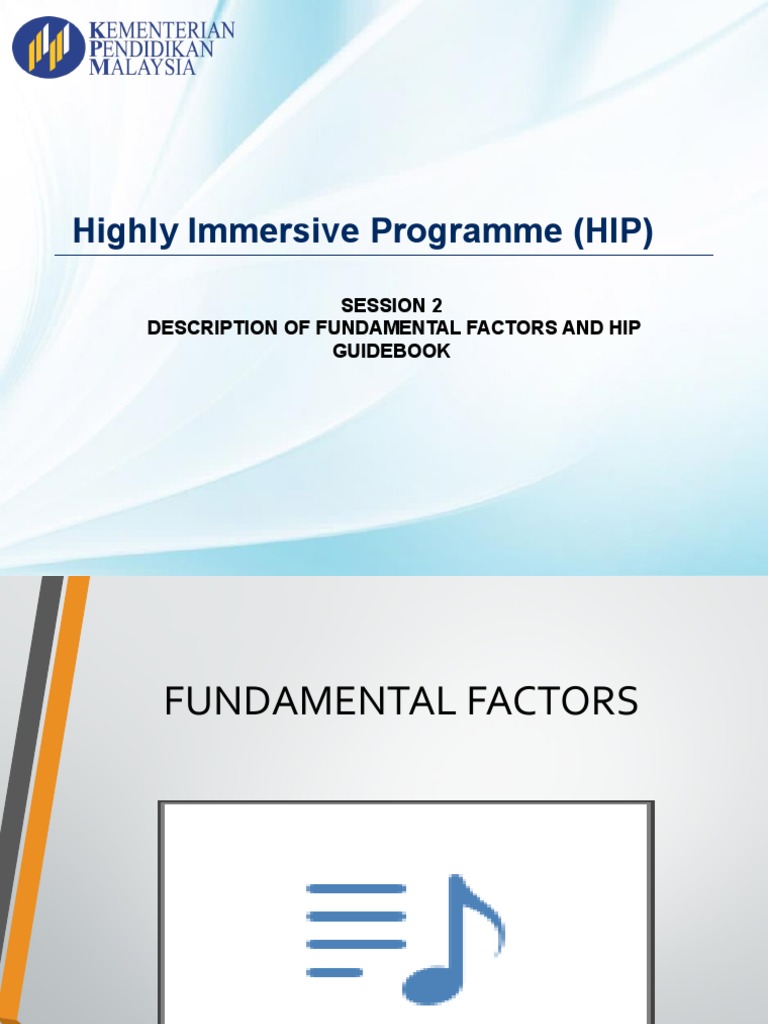 Highly Immersive Programme (HIP) : Session 2 Description of Fundamental ...