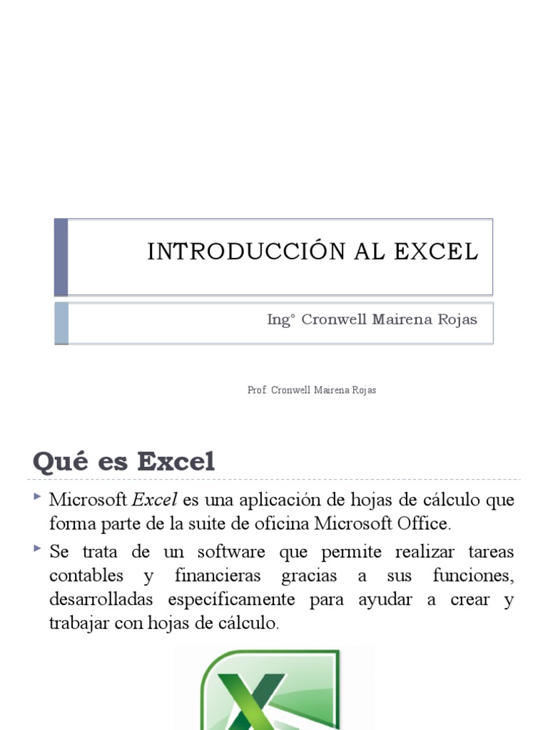 10 Introduccion Al Excel | PDF