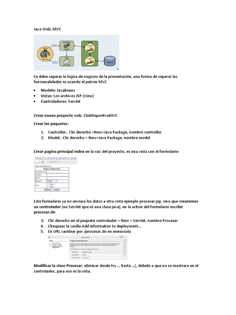 Java Web, Ejemplo MVC Club Deportivo Con B.D | Descargar gratis PDF | Páginas del servidor Java ...