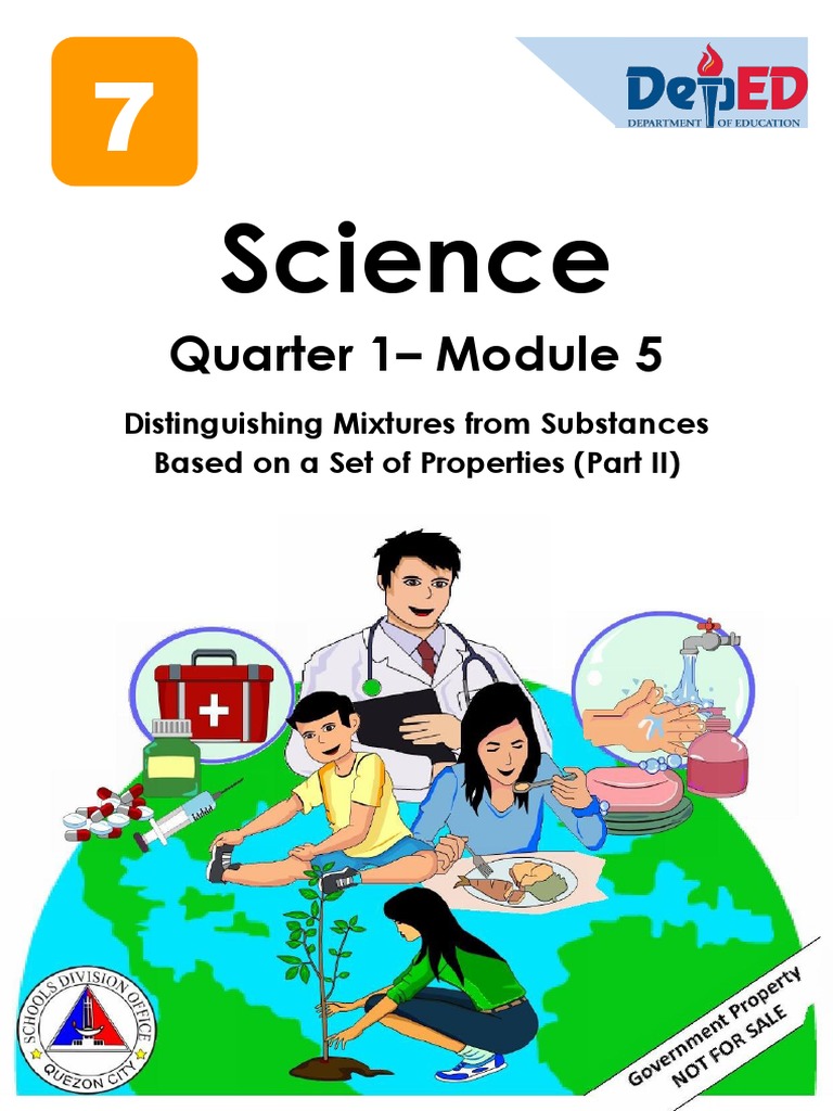 SCI 7 Q1 Mod 5 Distingmixtures V3b | PDF | Chemical Substances ...