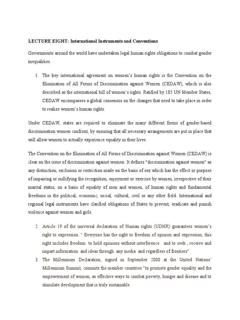 International Instruments | PDF | Gender Equality | Gender Studies