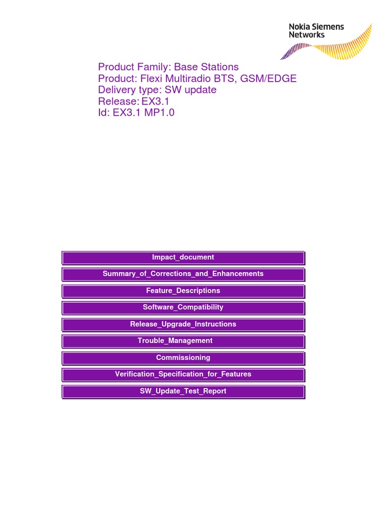 Product Family: Base Stations Product: Flexi Multiradio BTS, GSM/EDGE ...