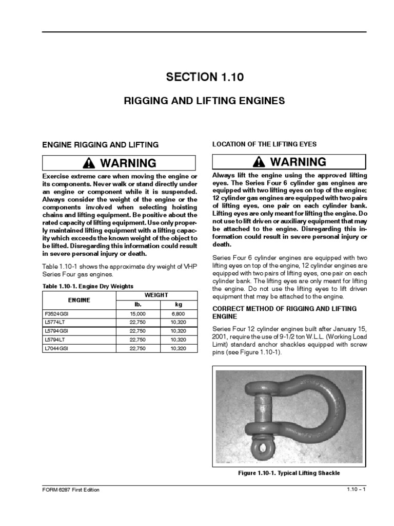 SECTION 1.10: Rigging and Lifting Engines | PDF | Manufactured Goods