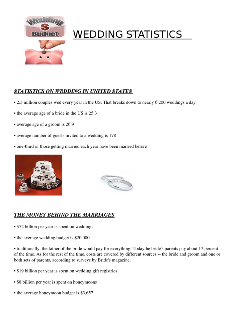 Wedding Statistics | PDF | Wedding | Bride