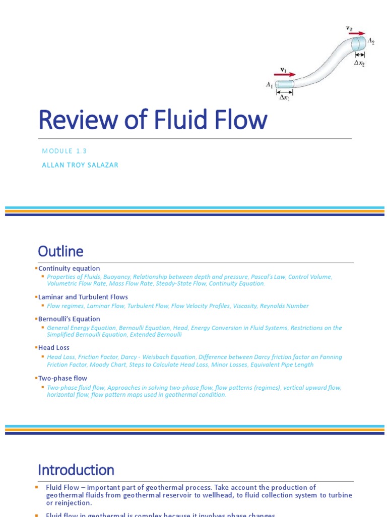 A Comprehensive Review of Key Fluid Flow Concepts Including the Continuity Equation, Laminar and ...