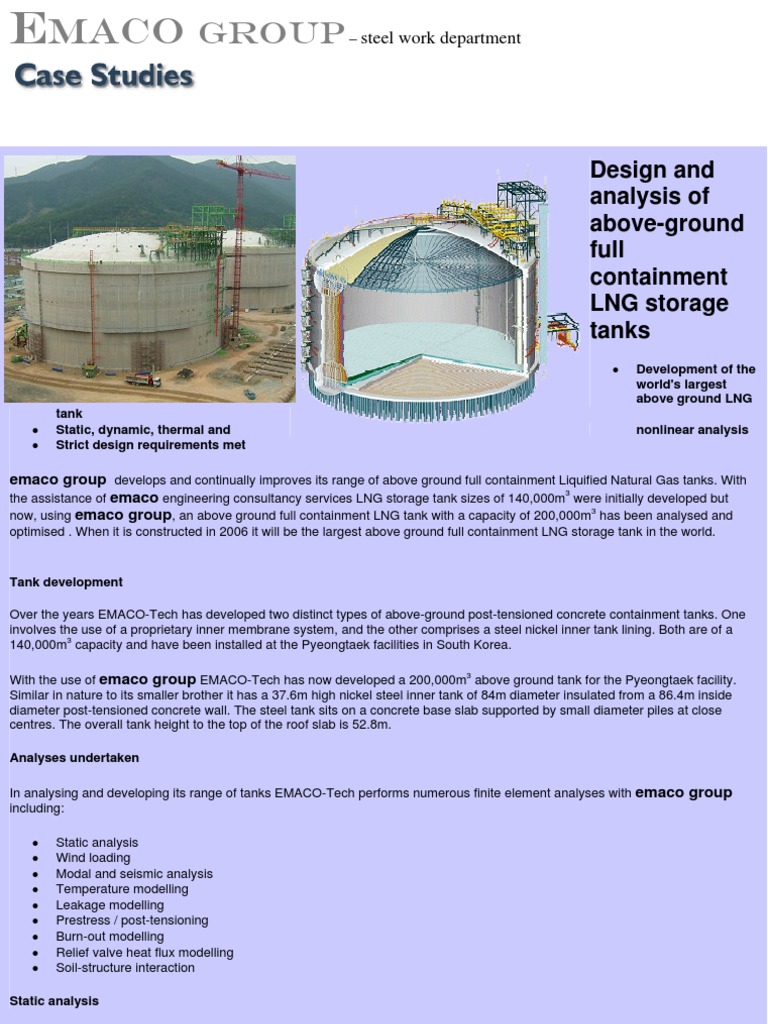 Design and Analysis of Above-Ground Full Containment LNG Storage Tanks ...