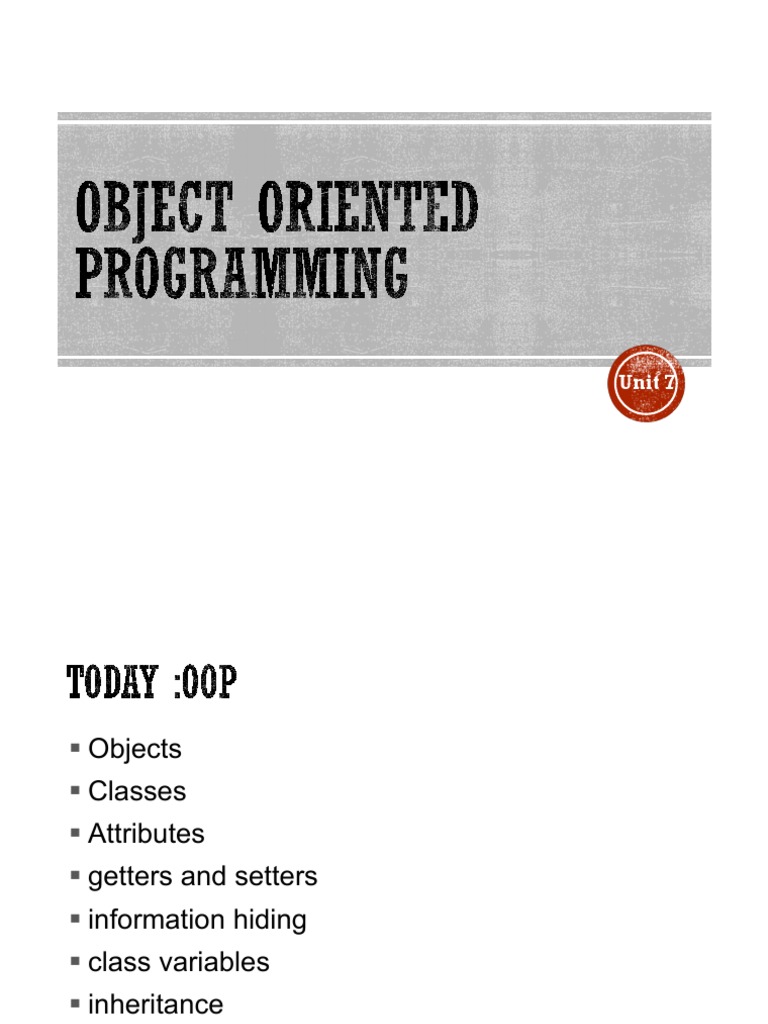 Unit 7 Pdf Class Computer Programming Inheritance Object Oriented Programming 3548