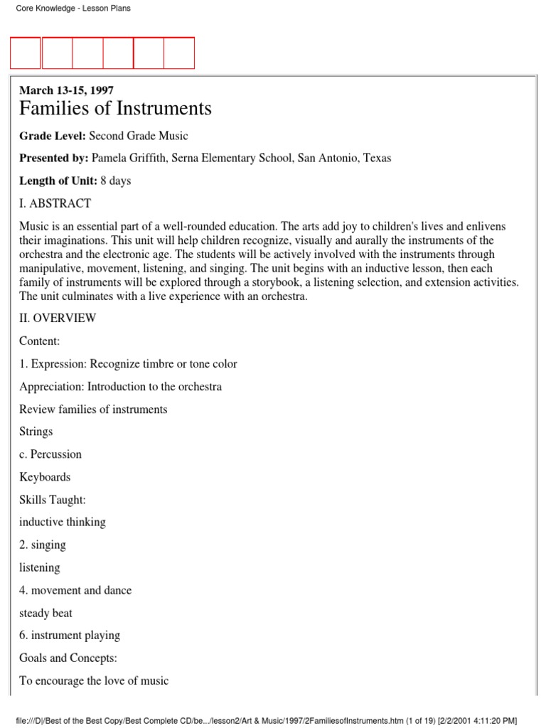 Families of Instruments | PDF | String Instruments | Musical Instruments