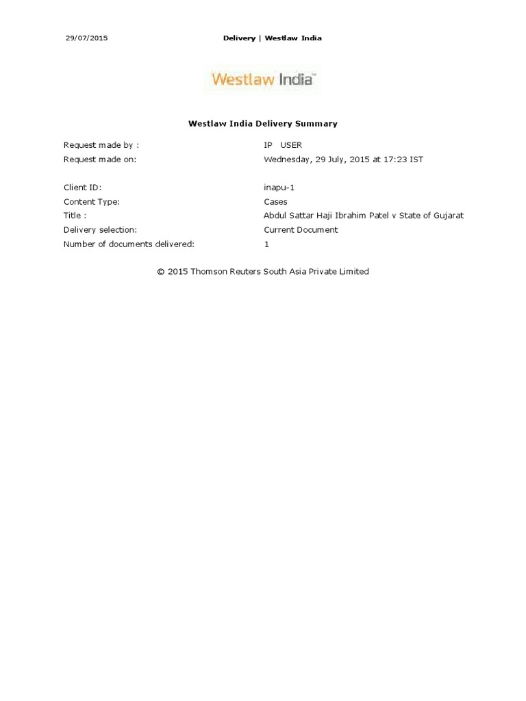 Analysis of a Supreme Court of India Case Regarding a Man's Claim to ...