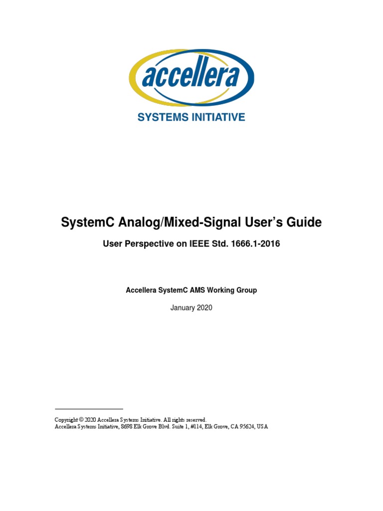 Accellera SystemC AMS Users Guide January 2020 PDF | PDF | Discrete ...
