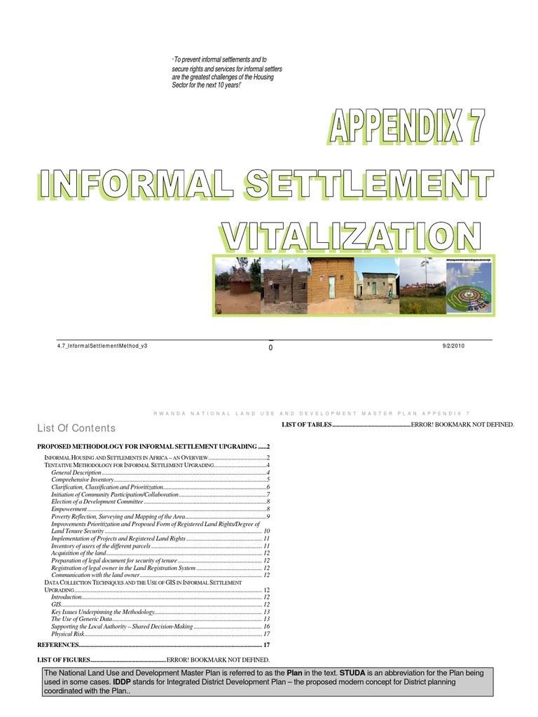 "To Prevent Informal Settlements and To | PDF | Geographic Information ...