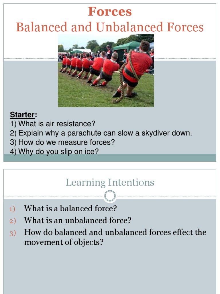 Understanding Balanced and Unbalanced Forces | PDF