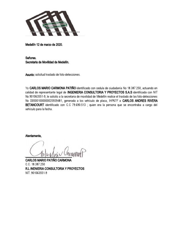 Cartas Pago Foto Multa | PDF