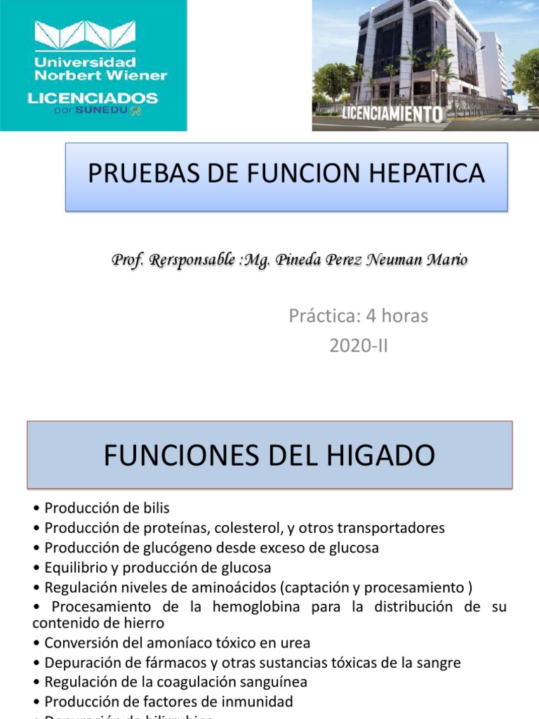 CLASE 12 PRUEBAS DE FUNCION HEPATICA Practica 2 | PDF | Sangre | Hígado