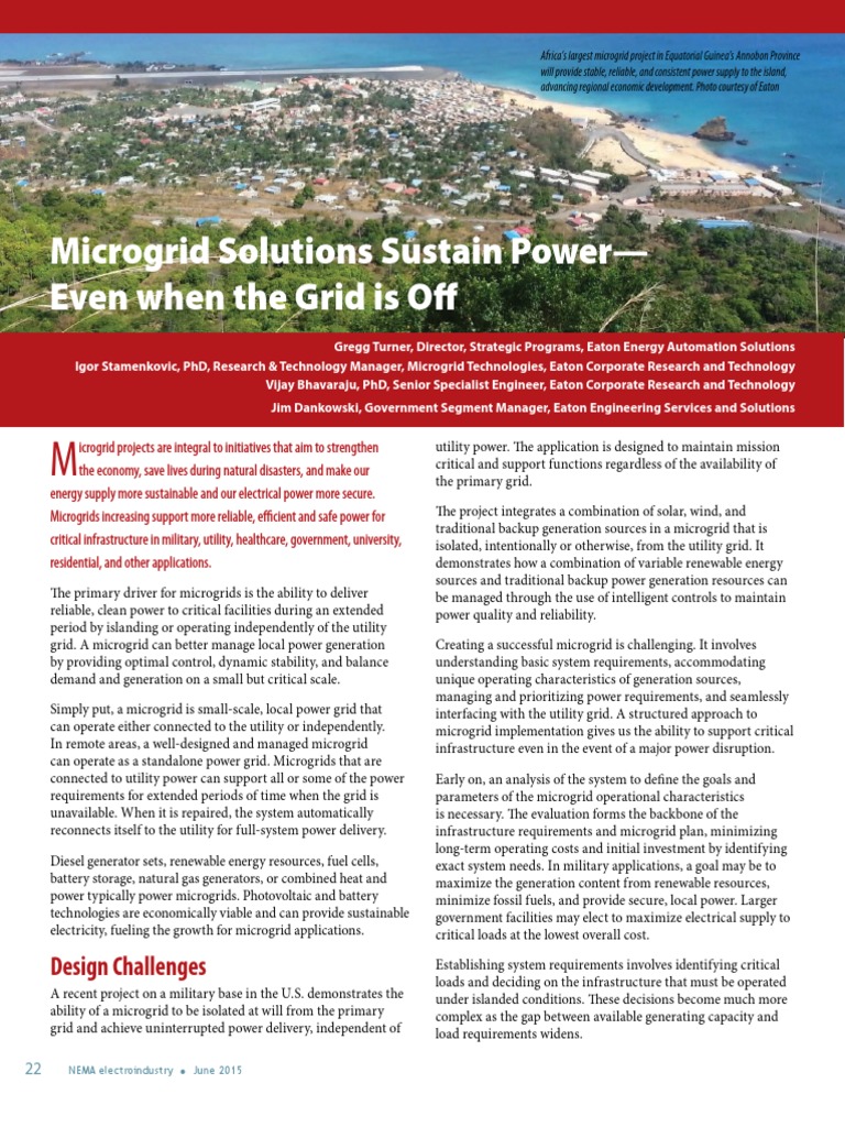 Microgrid Solutions Sustain Power, Even When The Grid Is Off, NEMA ...