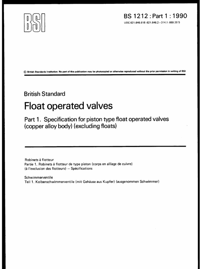 BS 1212 Part 1 | PDF