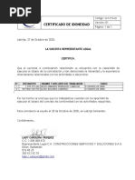 Ejemplo de Certificado de Idoneidad | PDF