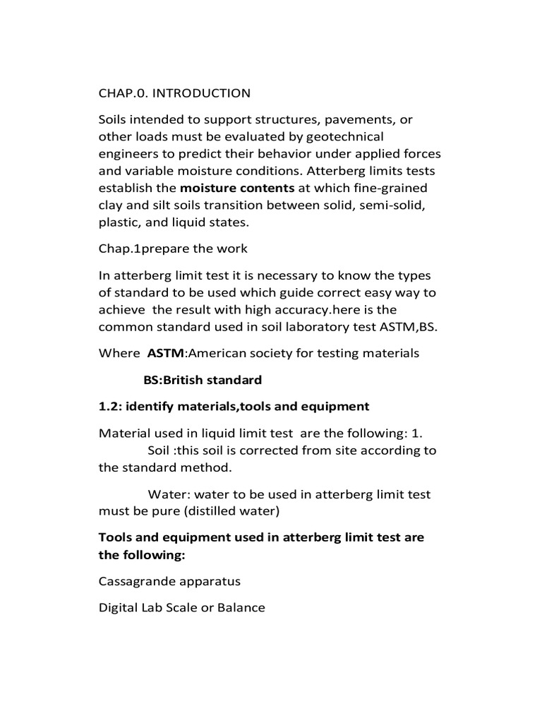 Atterberg Limit Test Procedures and Equipment | PDF | Civil Engineering ...