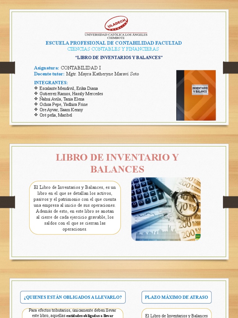 Libro de Inventario y Balances - TRABAJANDO CON EXITO | PDF ...