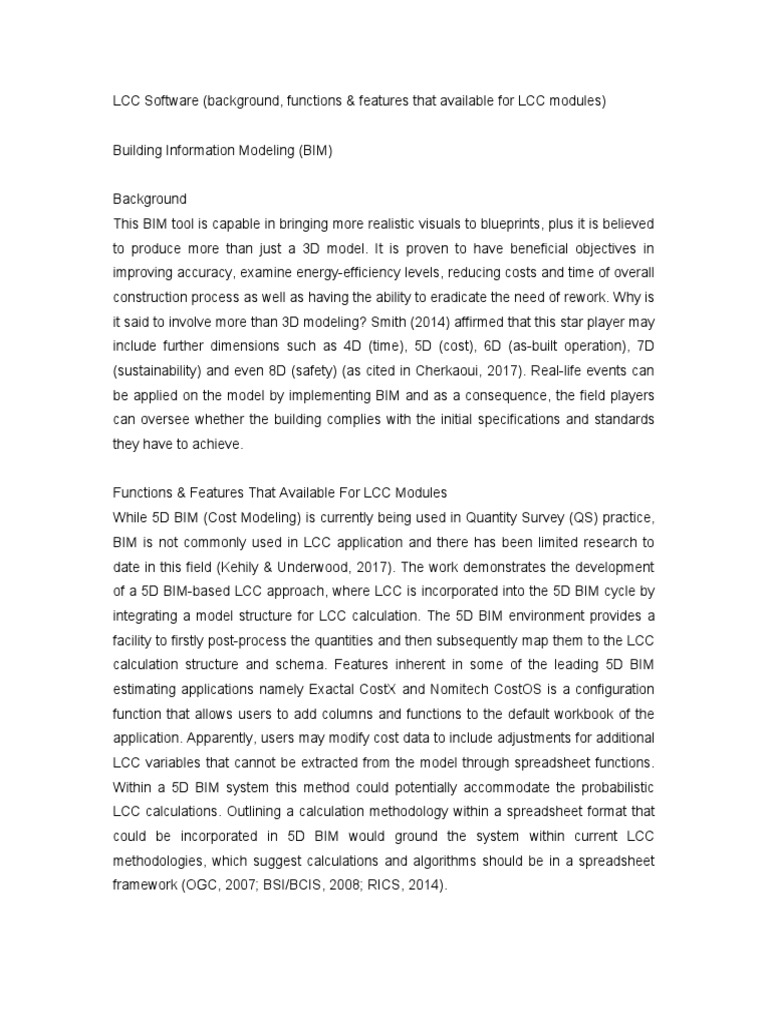 LCC Software | PDF | Building Information Modeling | Life Cycle Assessment