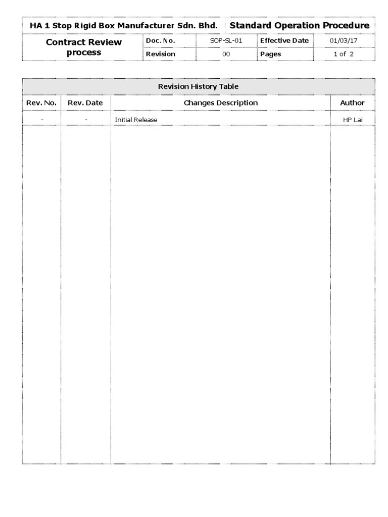 Contract Review SOP for Manufacturing | PDF | Specification (Technical ...