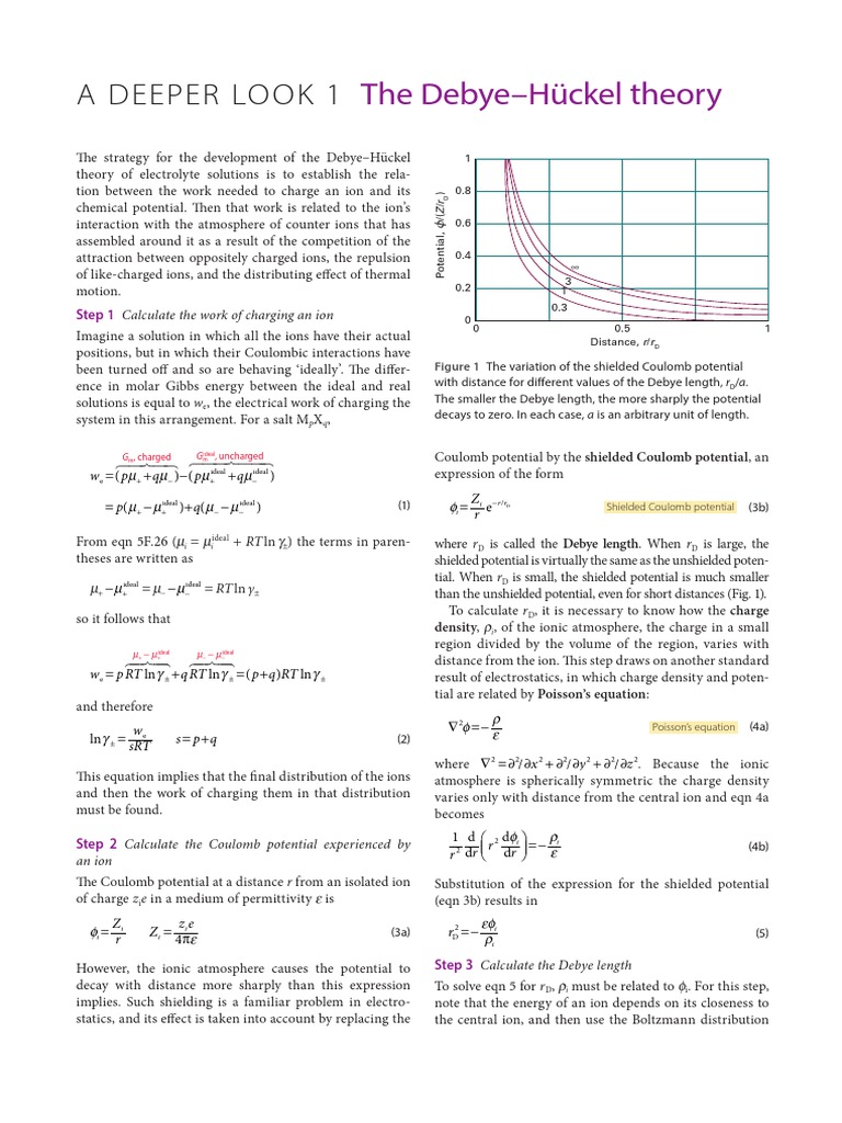 Debye-Hückel Theory - Demonstration | PDF | Ion | Electromagnetism