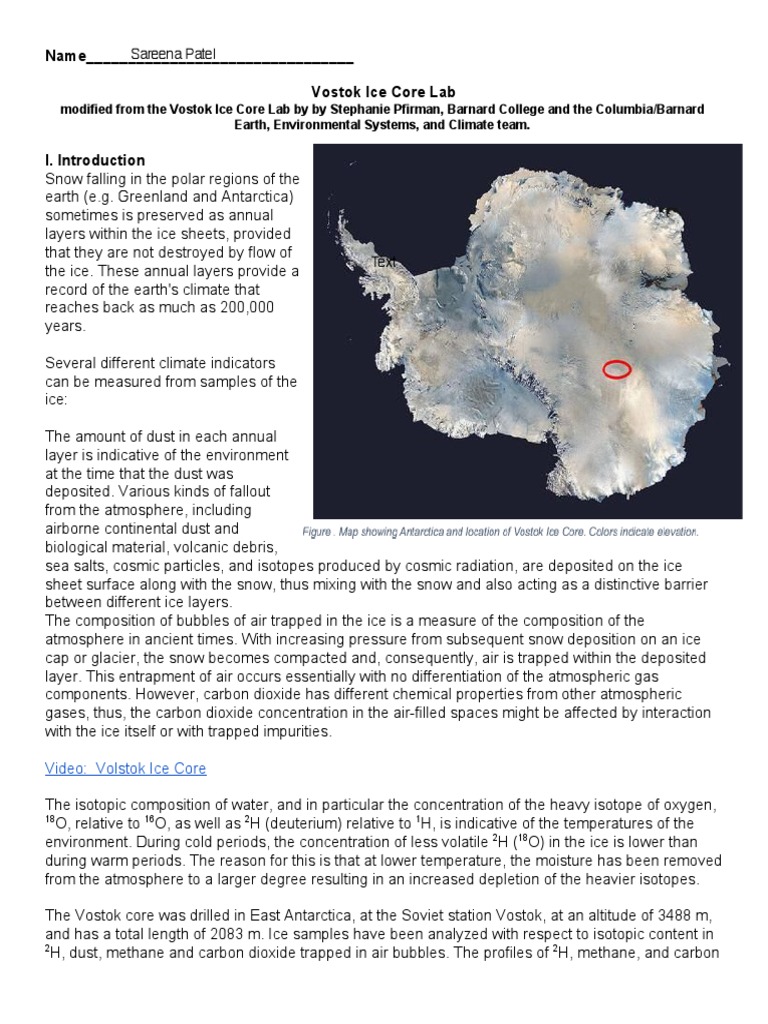 Vostok Ice Core Climate Analysis | PDF