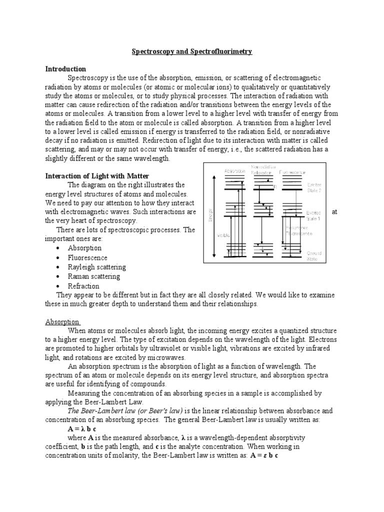 Spectrofluorimetry MBBE687 | PDF | Fluorescence Spectroscopy ...