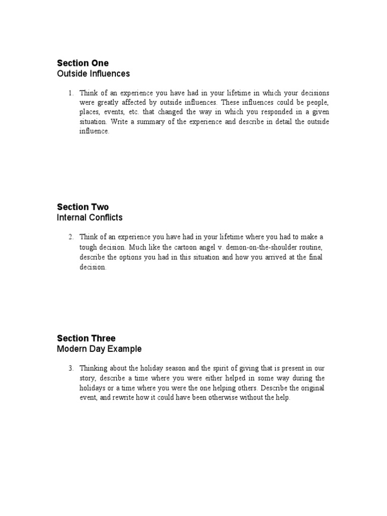 Outside Influences: Section One | PDF | Self-Improvement