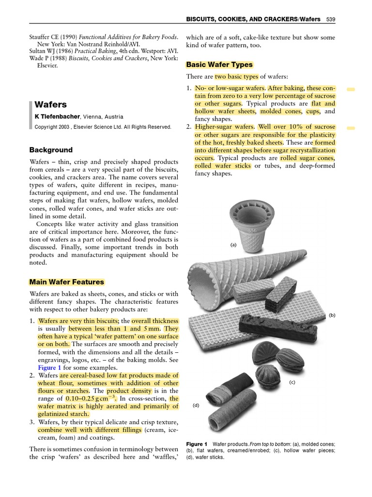 Wafers: Basic Wafer Types | PDF | Biscuit | Baking