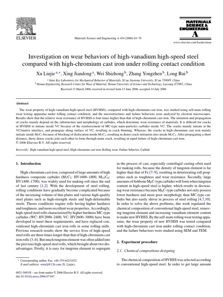 CaractTribológicaFundBlancaXuLiujie(2006) | PDF | Cast Iron | Fracture