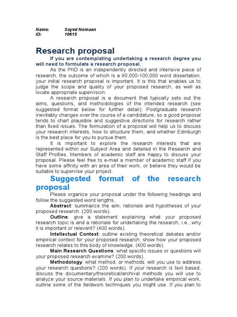 Research Proposal Guidelines | PDF | Methodology | Academic Discipline Interactions