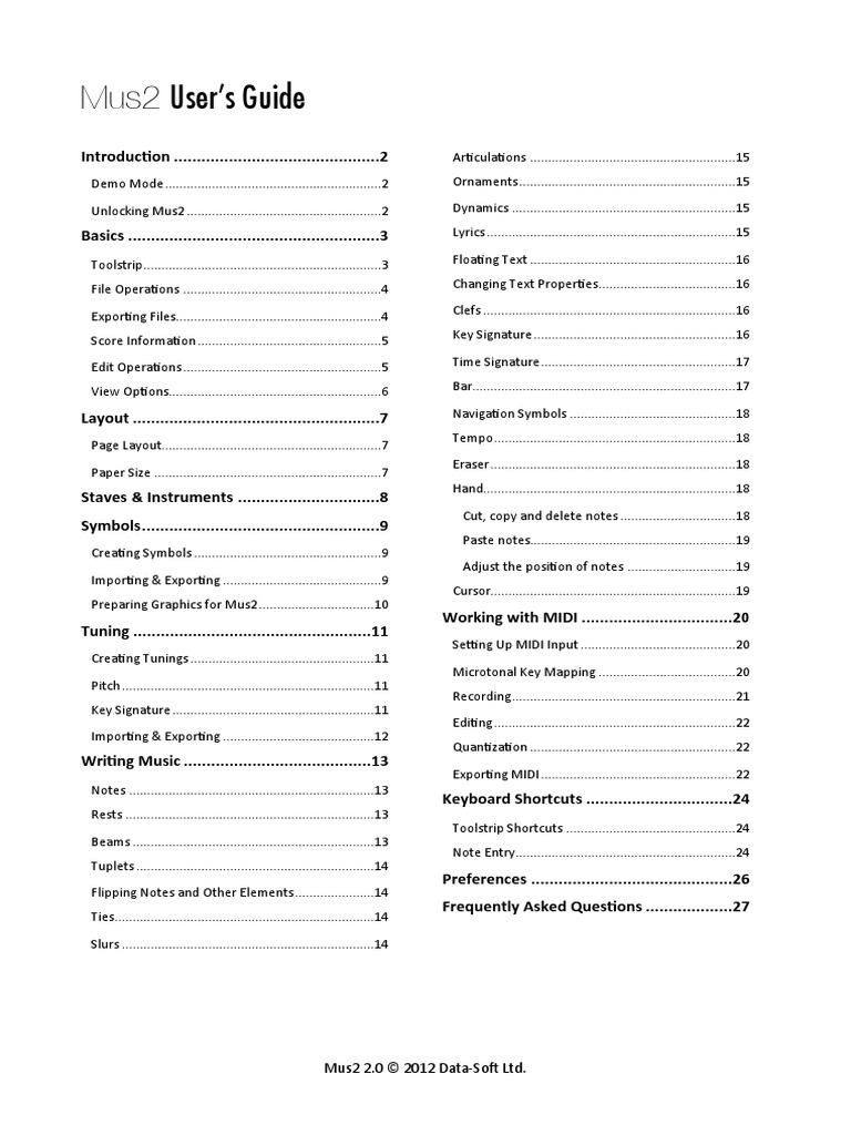 Mus2 User's Guide | PDF | Software | Computing