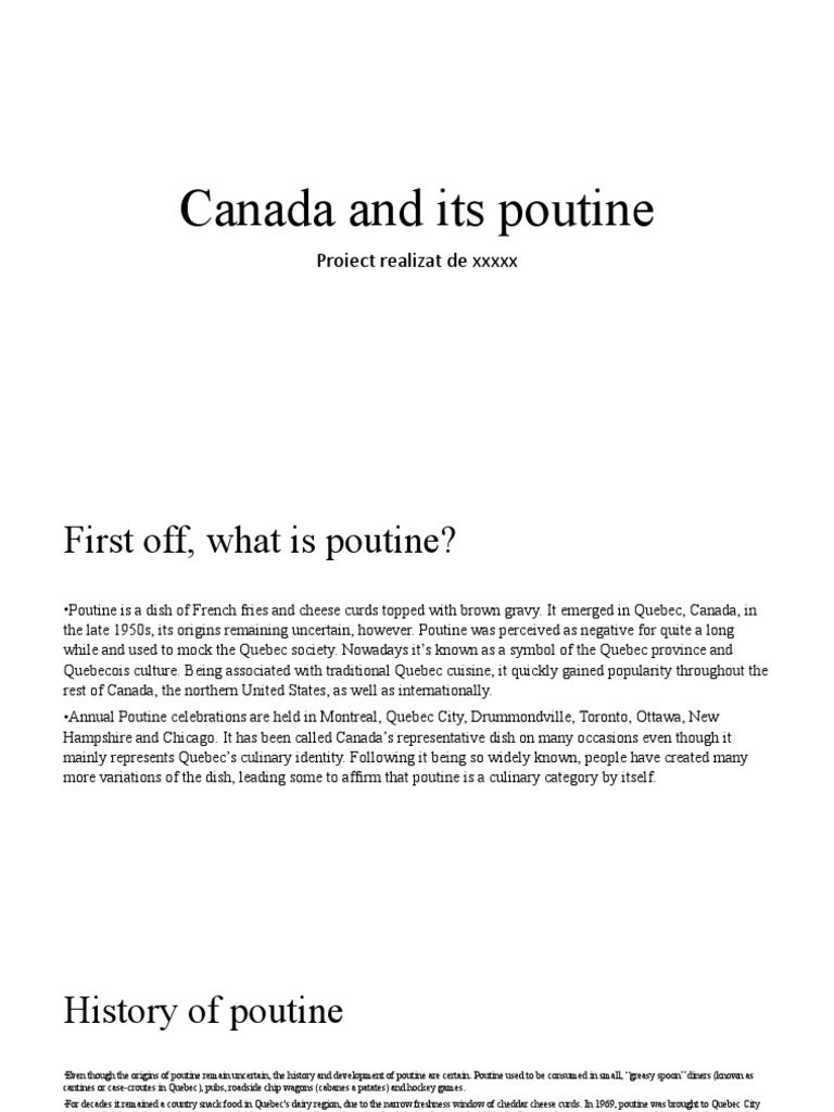 Canada and Its Poutine | PDF | Western Cuisine | Regional & Ethnic Food