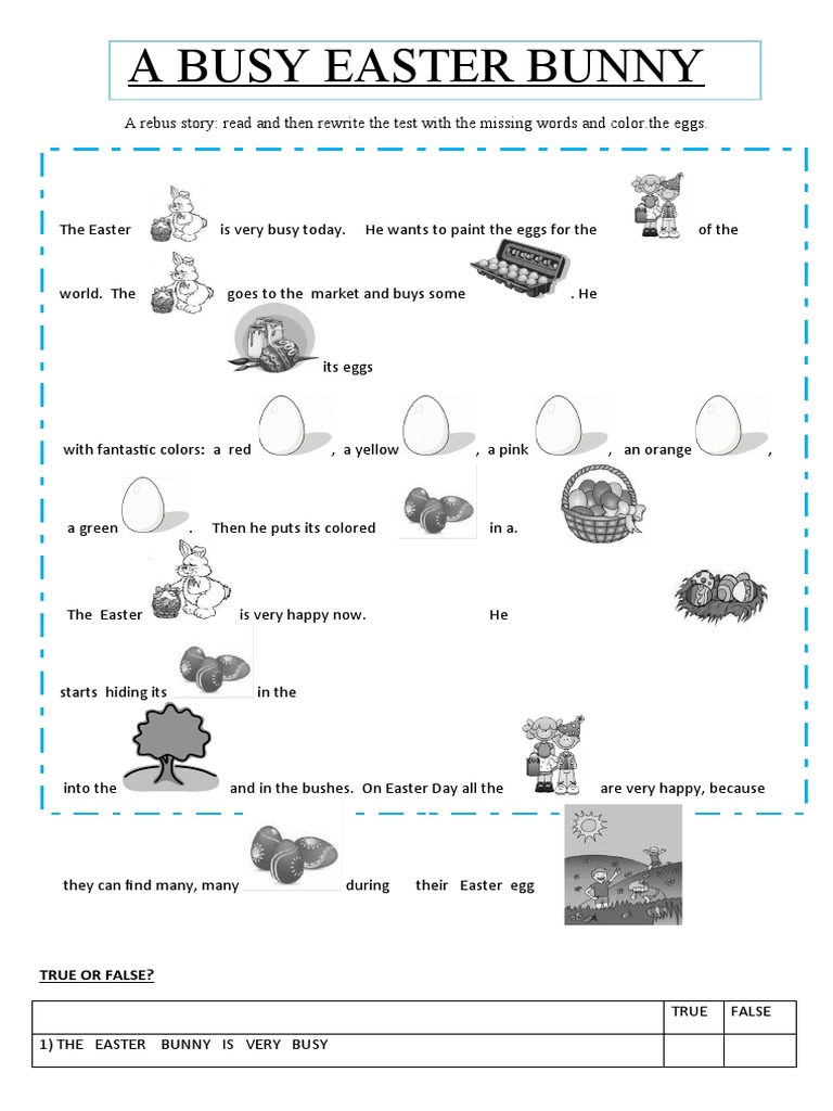 Busy Easter Bunny Rebus Story | PDF