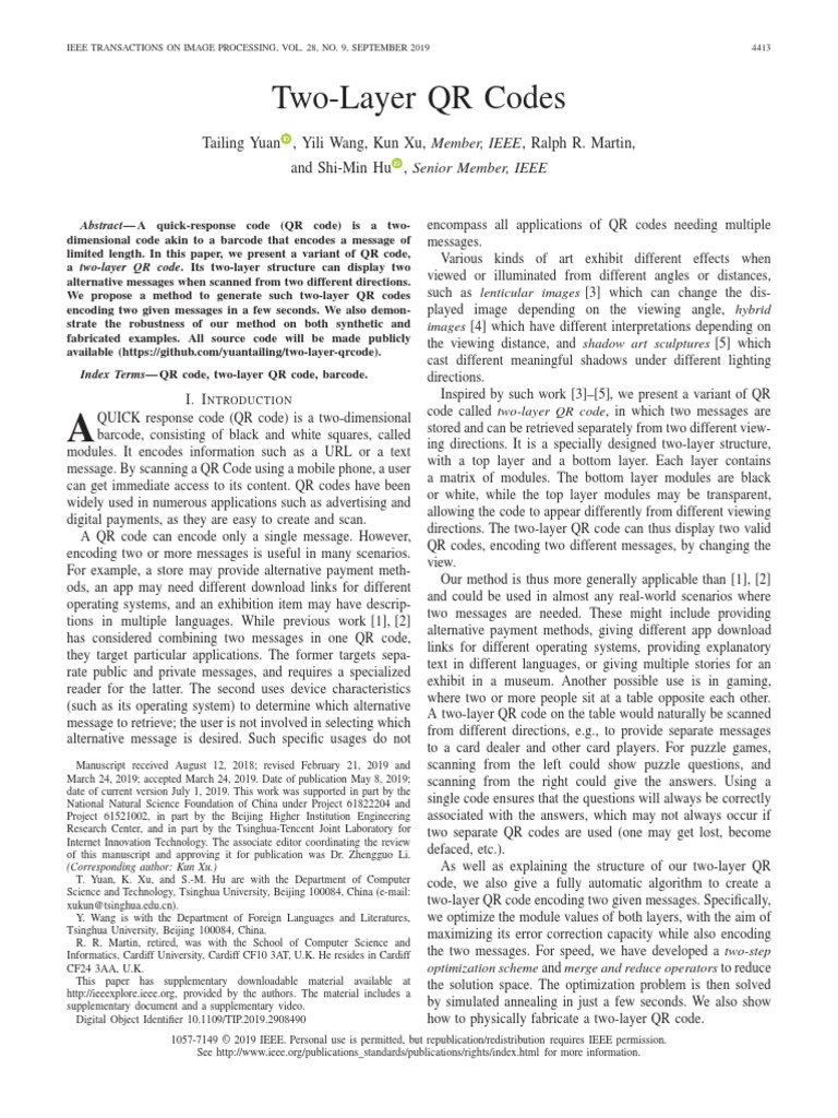 Two Layers QR Codes | PDF | Qr Code | Code