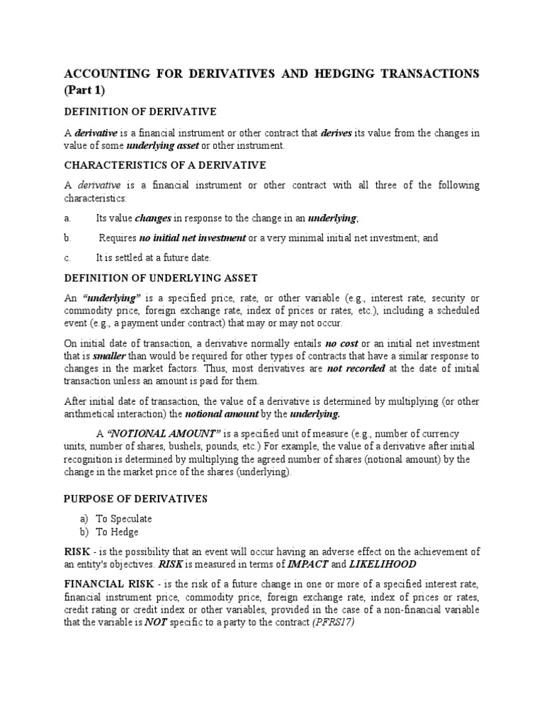 Chapter 11 Derivatives Hedging - Reporting | PDF | Futures Contract ...