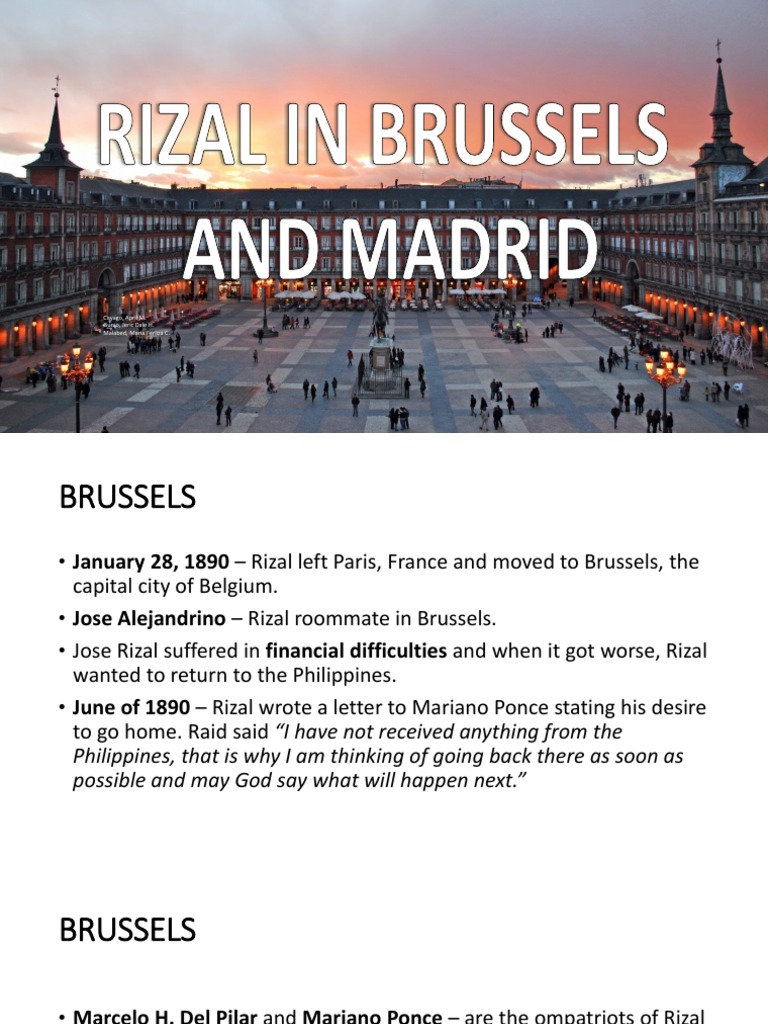 Rizal's Life in Brussels & Madrid | PDF | Spanish Language Literature ...