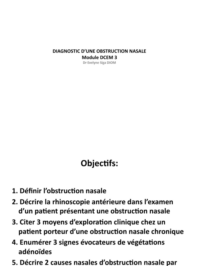 Diagnostic D'une Obstruction Nasale | PDF | Cancer | RTT