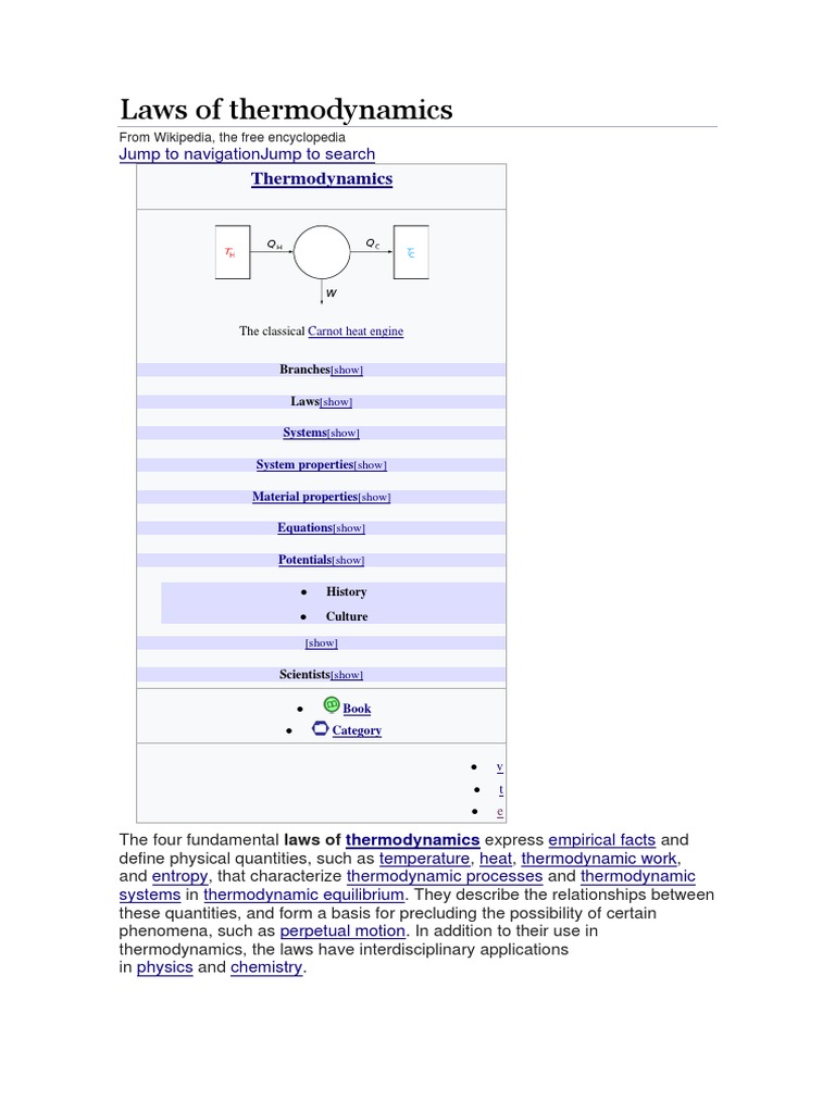 Laws of Thermodynamics | PDF | Laws Of Thermodynamics | Second Law Of ...