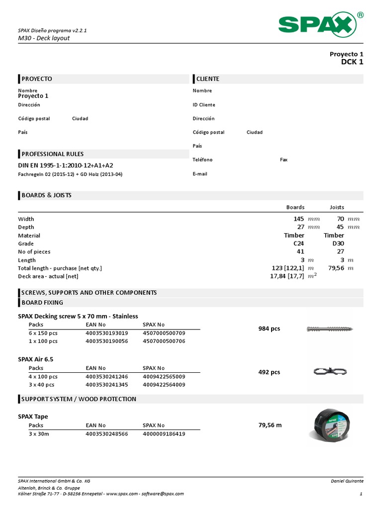 SPAX-Proyecto 1-DCK 1-20200404-094041 PDF | PDF | Screw | Wood