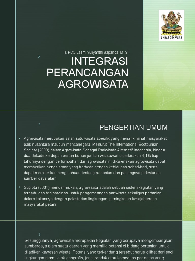 Agrowisata: Peluang & Integrasi | PDF