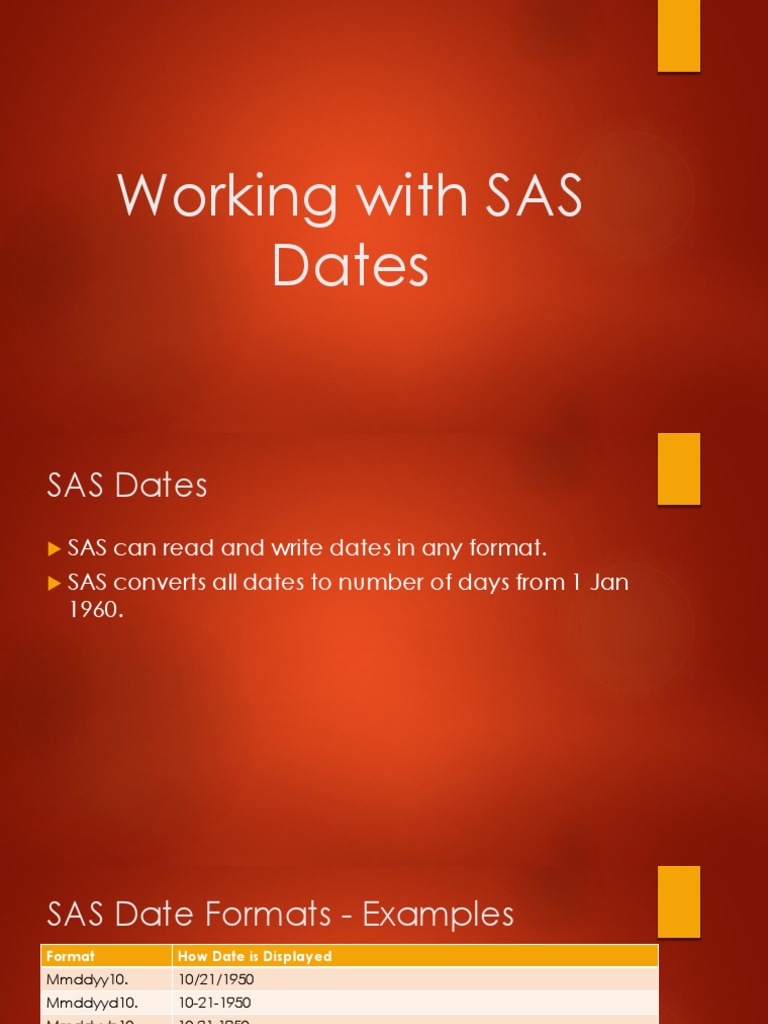 Working With Sas Dates Pdf