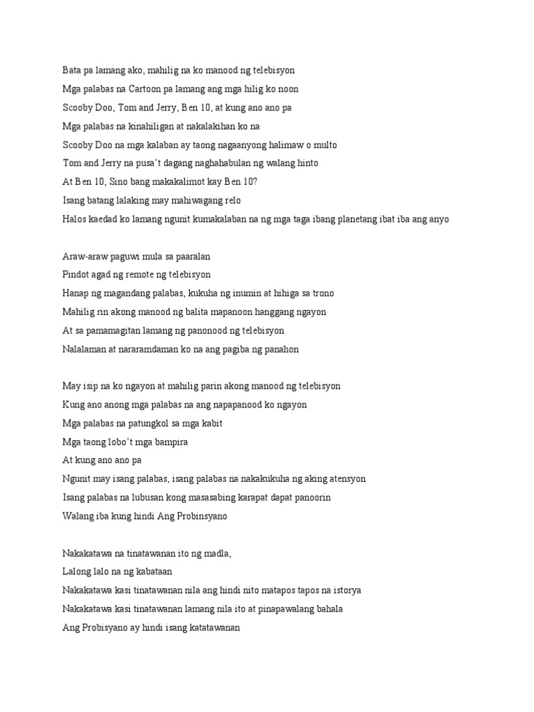 Tula Ni Josef Eman Garcia | PDF